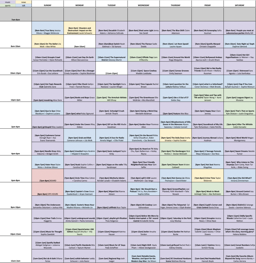Schedule – WRGW